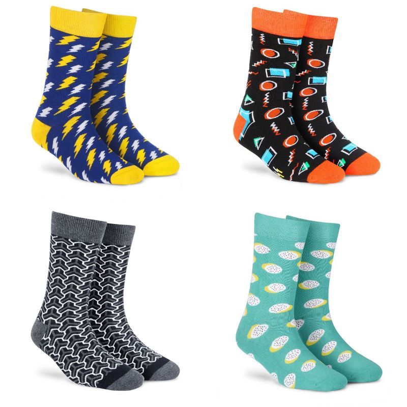 Buy Dynamocks Men & Women Crew Length Socks, Pack Of 4 Pairs - Multi ...