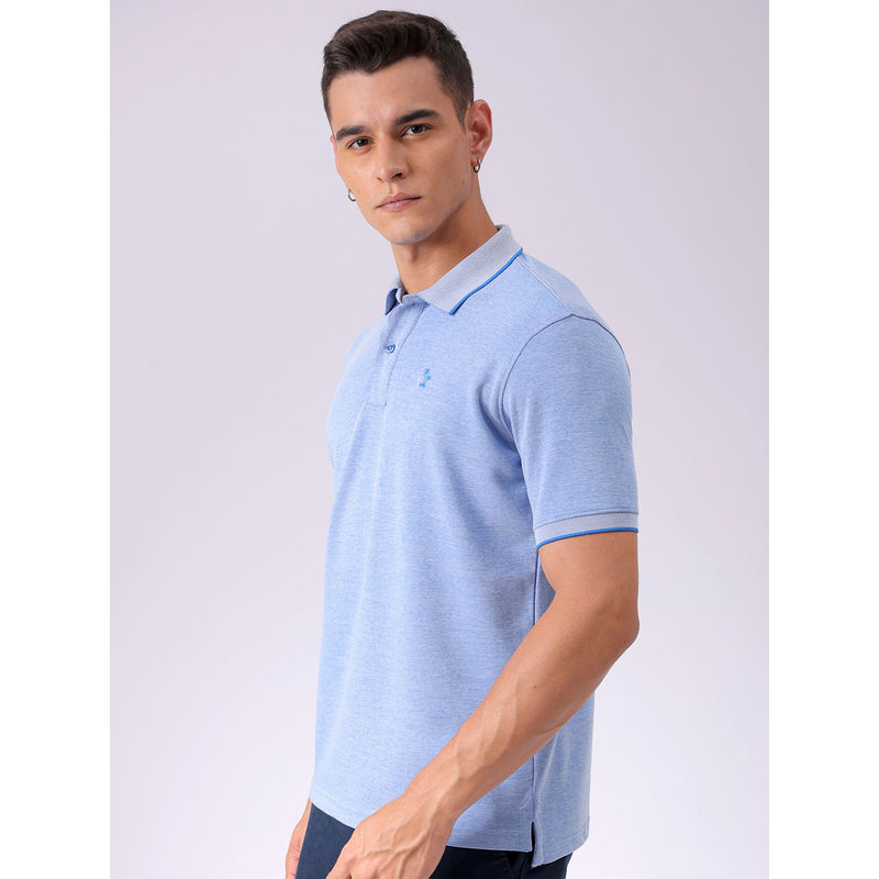 Buy The Indian Garage Co Men Blue Slim Fit Placement Solid Polo Collar ...