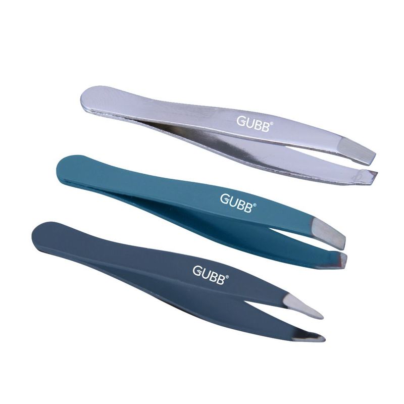 Buy GUBB Trio Mini Tweezer Set For Hair Removal - Slant Tweezer- Flat ...