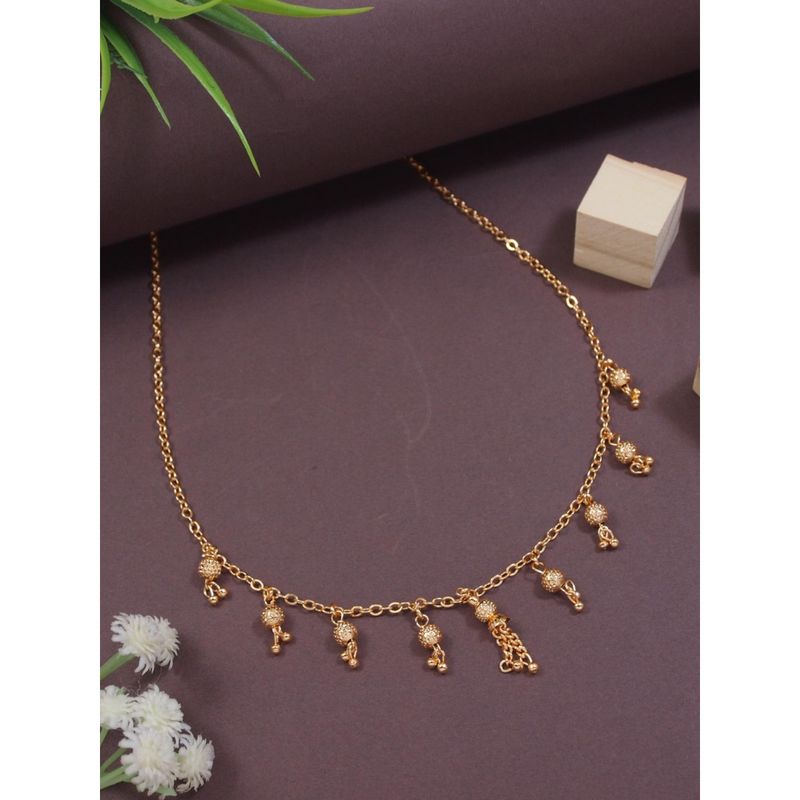 Buy I Jewels Gold Plated Single Line Necklace for Women Online