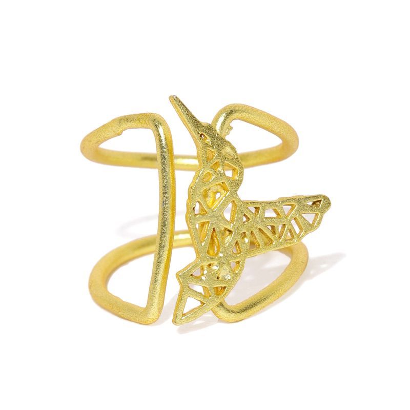 Buy Zaveri Pearls Gold Tone Puffin Bird Brass Contemporary Finger Ring ...