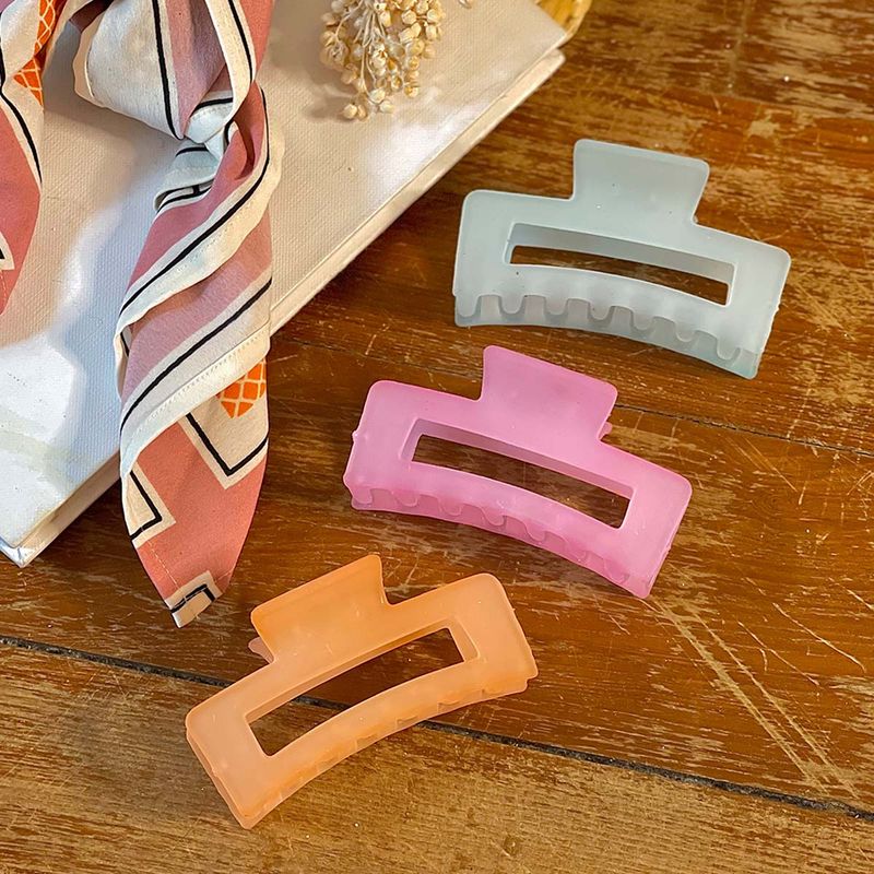 Ayesha Trendy Set of 3 Oversized Pastel Rectangular Clutch Clips: Buy ...