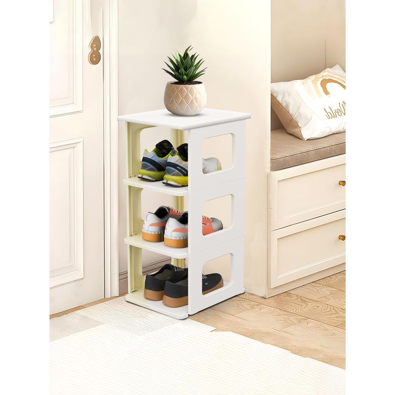 Buy Kuber Industries Plastic Stackable 3 Layer Shoes Rack For Indoor ...