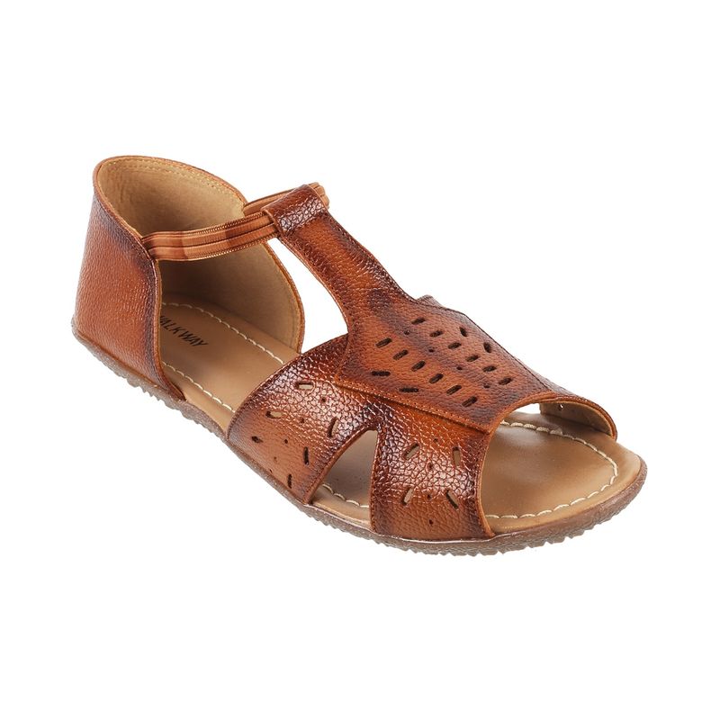 Buy Walkway Womens Brown Leather Sandals Online