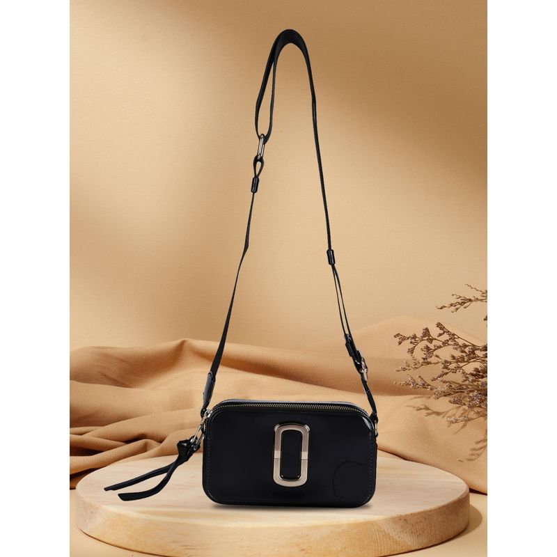 Buy MINI WESST Black Casual Pu Solid Sling Bag Online