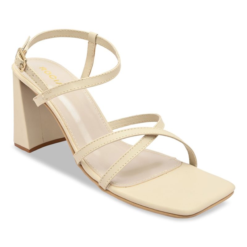 Buy ROCIA Regal By Beige Women Solid Strappy Block Heels Online