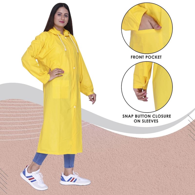 Buy The Clownfish Unisex Plain Raincoat- Yellow Online