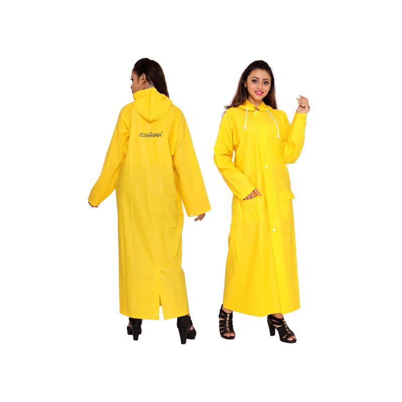 Buy The Clownfish Unisex Plain Raincoat- Yellow Online