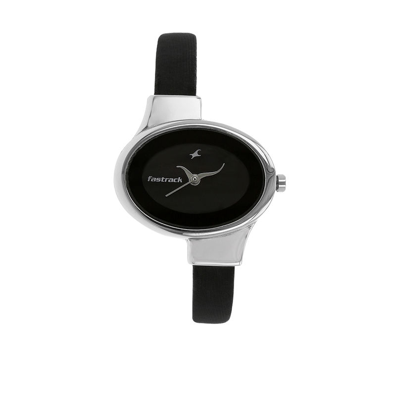 Fastrack Black Dial Black Leather Strap Watch: Buy Fastrack Black Dial ...