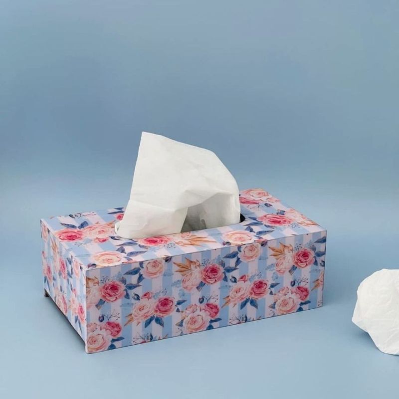 Buy CasaGold Rosa Pink Resin Printed Wooden Tissue Paper Holder Box for ...