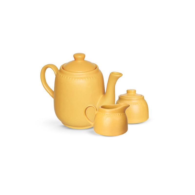 Buy Yellow Marigold Sunflower Tea Set - English Yellow (3 Piece Set) Online