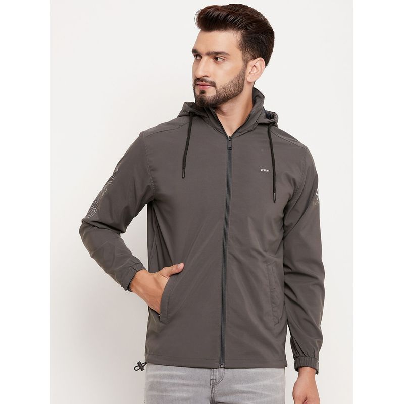 Buy SPIRIT Mens Grey Solid Jacket Online