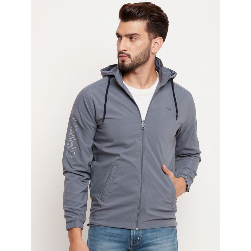 Buy SPIRIT Mens Light Grey Solid Jacket Online