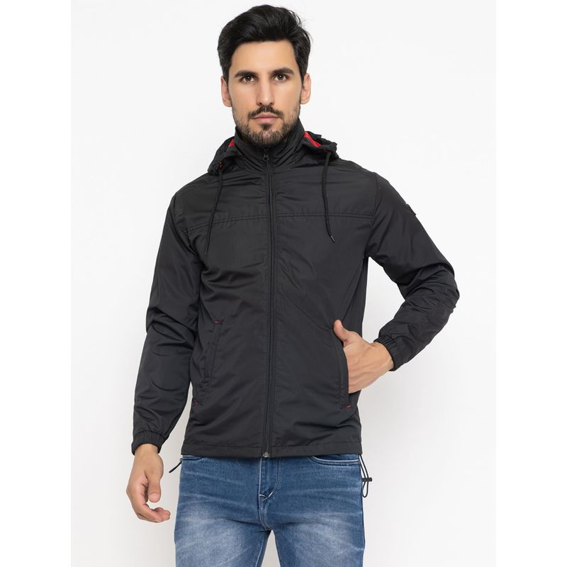 Buy SPIRIT Mens Black Solid Jacket Online