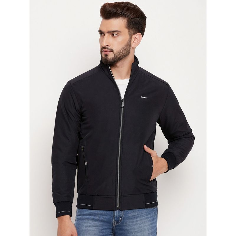 Buy SPIRIT Mens Navy Solid Jacket Online