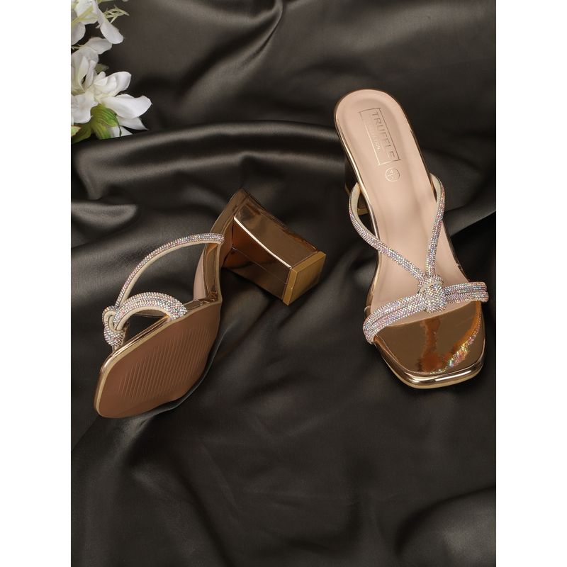 Buy Truffle Collection Rose Gold Embellished Heels Online