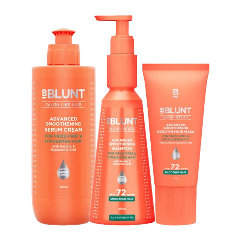Buy BBlunt Advanced Smoothening Kit (Shampoo + Hair Mask + Serum Cream ...