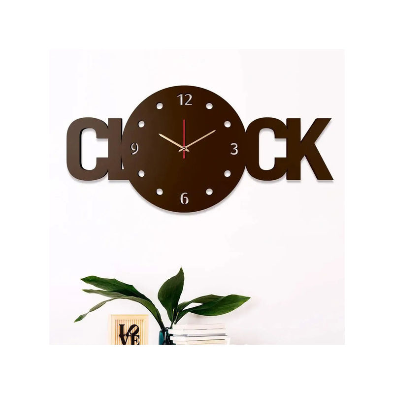Buy Dekorstation Brown Carl Engineered Wood Wall Clock Online