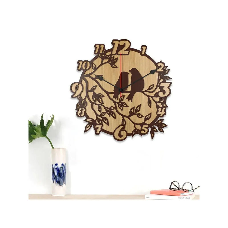 Buy Dekorstation Beige Adan Engineered Wood Wall Clock Online