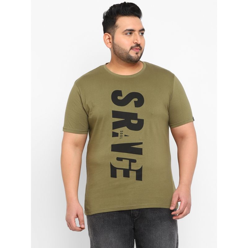 Buy Urbano Plus Men Green Printed Regular Fit Cotton T-Shirt Online