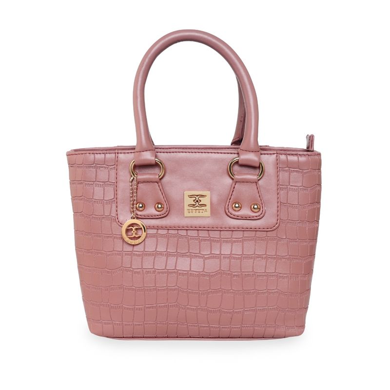 Buy ESBEDA Peach Color Solid Pattern Croco Handbag for Women Online