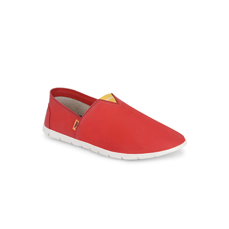 Buy Hitz Men's Red Leather Slip On Casual Shoes Online