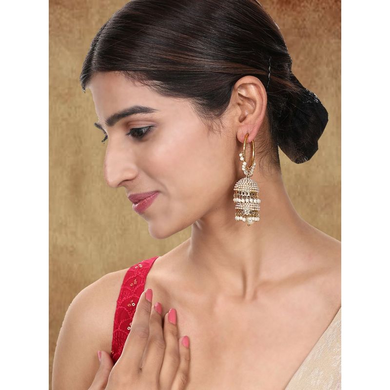 Buy Anika's Creations Traditional Gold Plated with White Pearls Chand ...