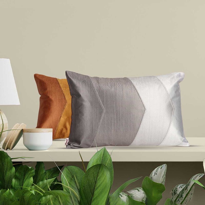 Buy Sivya by Home Colorblock Rectangular Cushion Cover Multi-Color ...