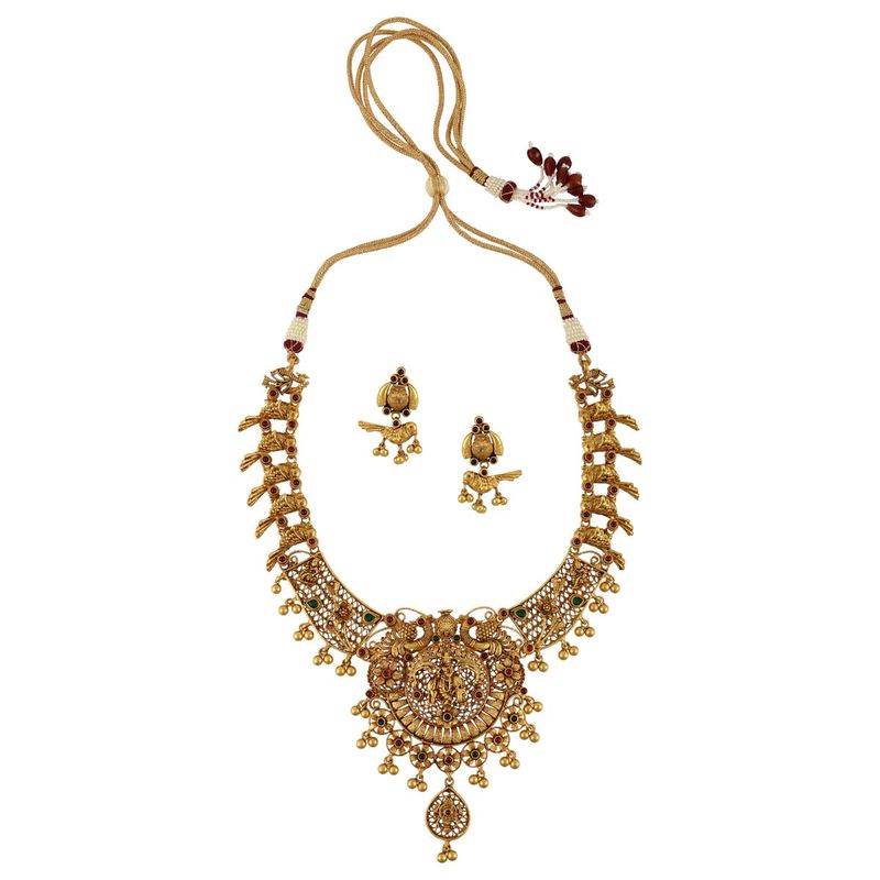 Buy Tribe Amrapali Gold Plated Silver Krishna Motif Necklace Earrings ...