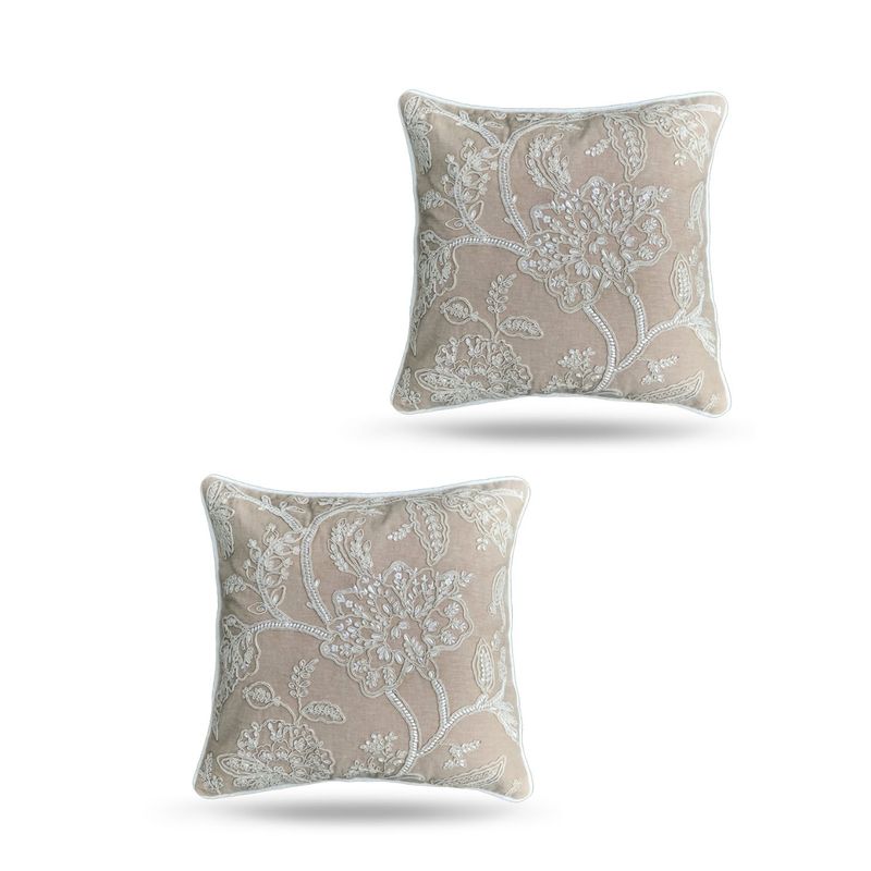 Buy SHADES OF LIFE Cotton Decorative Beige Cushion Covers Online
