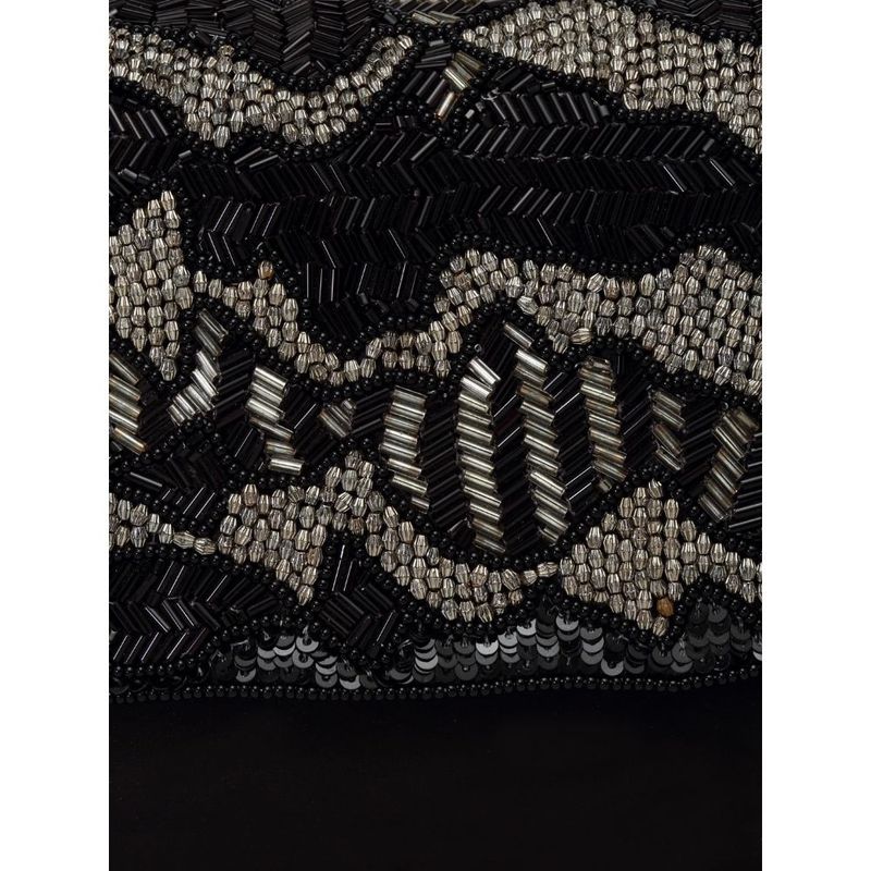 Buy Praccessorii Black Satin, Silver And Black Cut Danna, Beads And ...