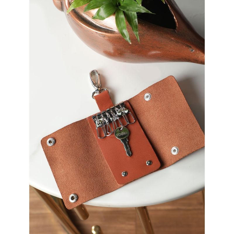 Buy Aditi Wasan Genuine Leather Tan Key Holder Online