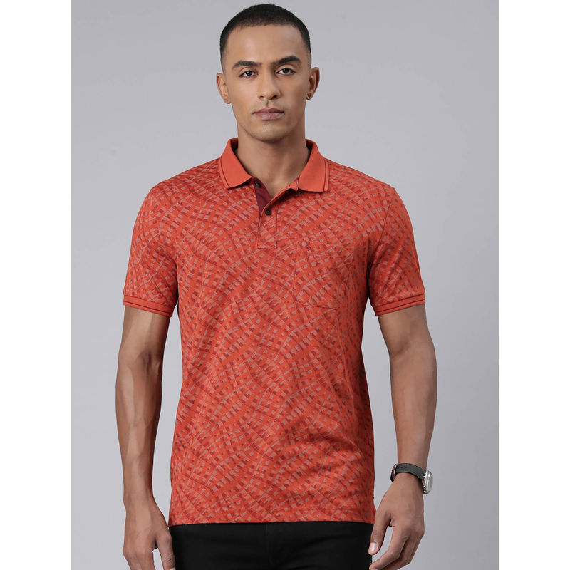 Buy Classic Polo Mens Rust Collar Neck Polo T-Shirt Online
