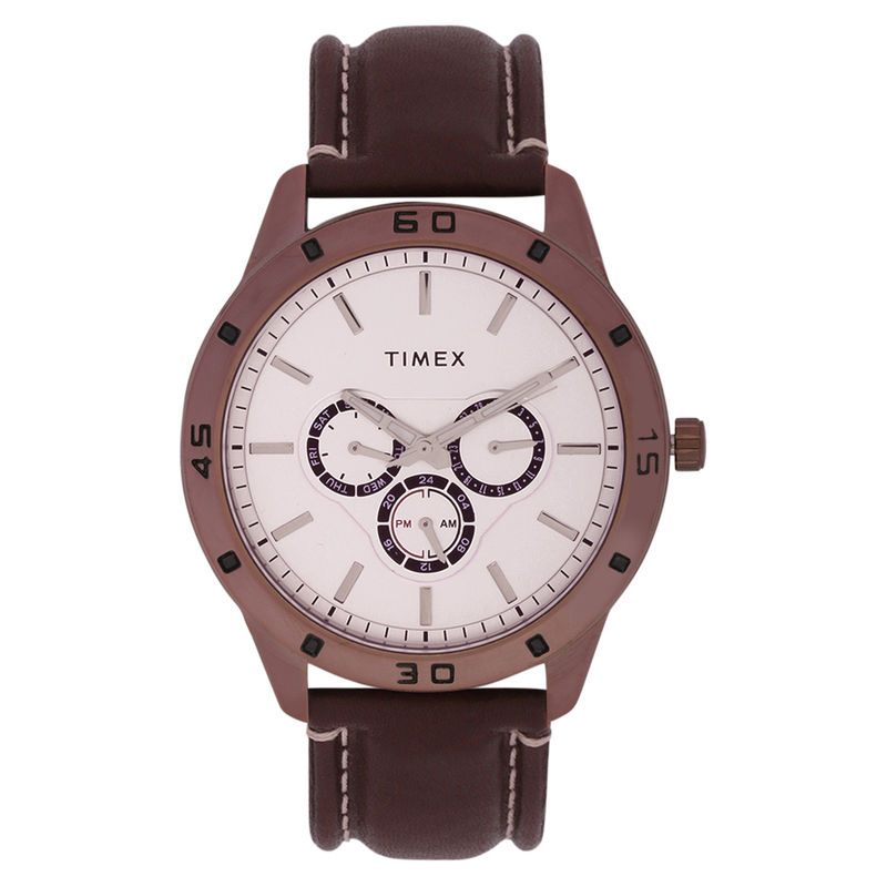 Buy Timex Trendline Round 21mm Silver Dial Analog Men Watch - TW000U916 ...