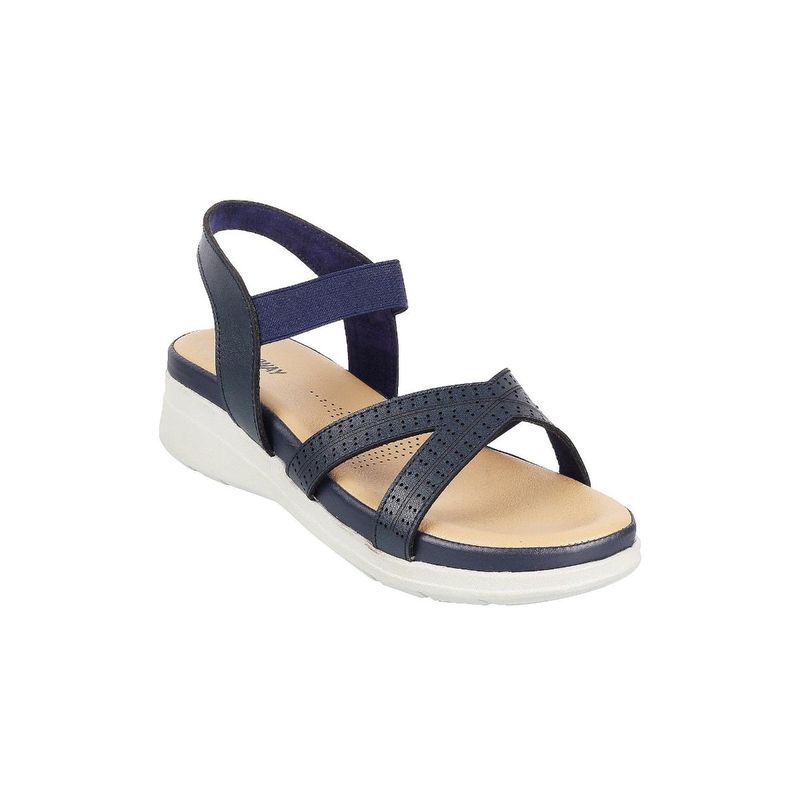 Buy Walkway Navy Blue Solid Sandals Online