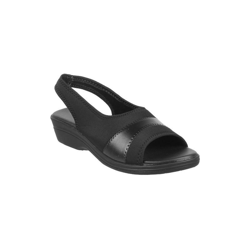 Buy Walkway Black Solid Sandals Online