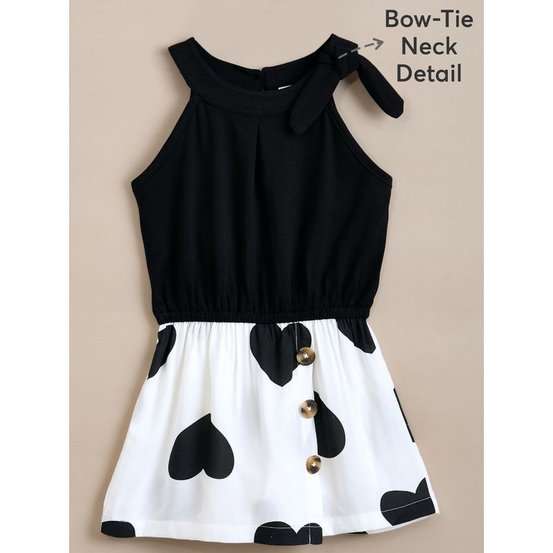 Buy Hopscotch Girls Black Cotton Heart Playsuit Online