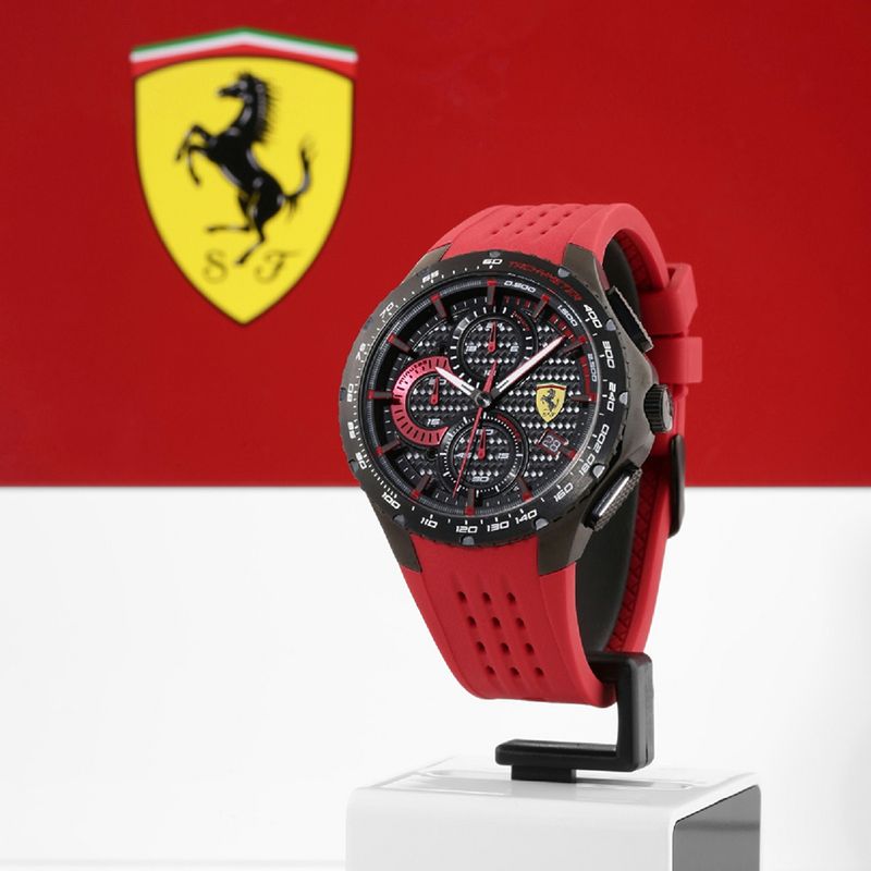 Buy Scuderia Ferrari Pista Chronograph Black Round Dial MensWatch ...
