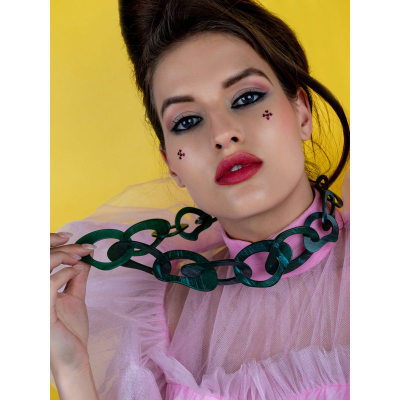 Buy Odette Green Clasped Malleable Necklace Online