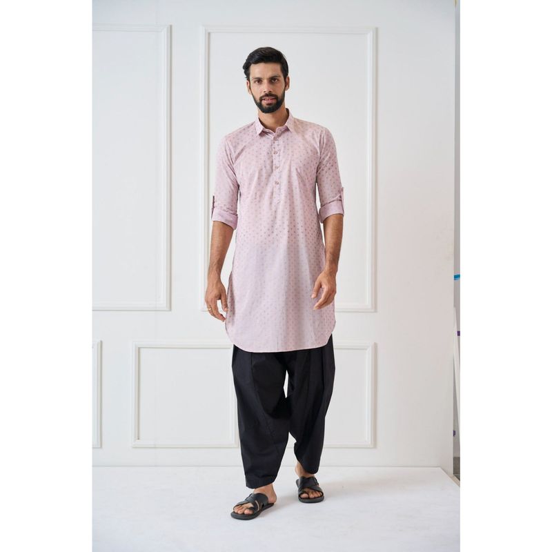 Buy See Designs Men Baby Pink Regular Pure Cotton Pathani Kurta Online