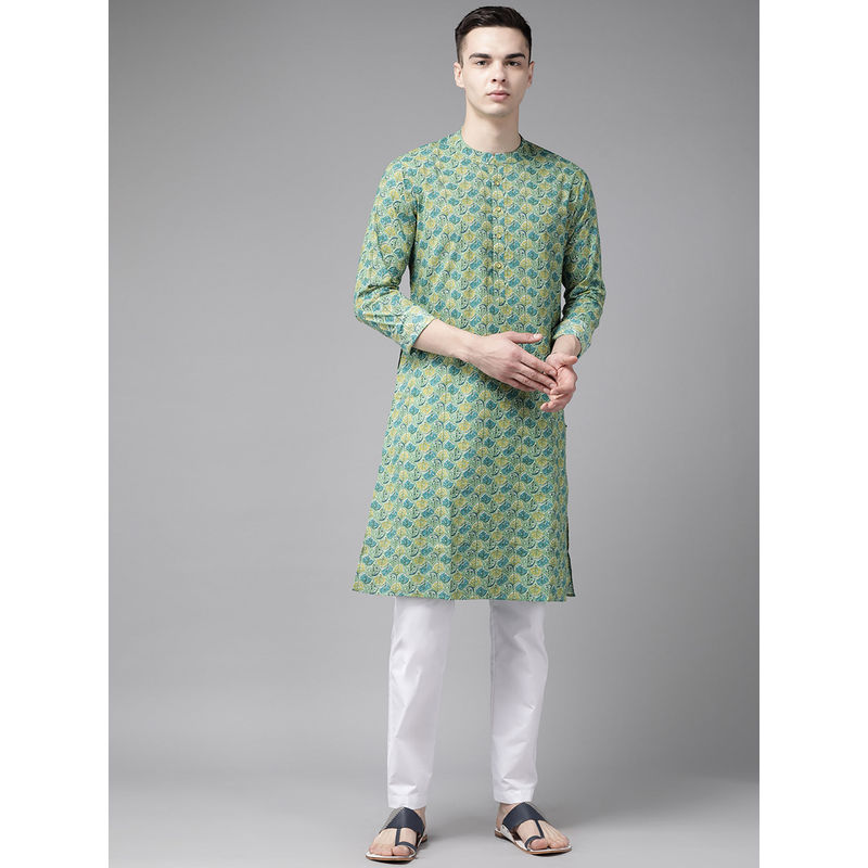 Buy See Designs Men Multi Printed Pure Cotton Straight Kurta Online