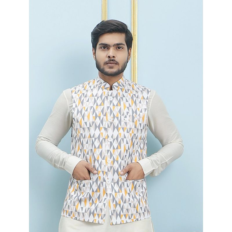 Buy See Designs Men Off White Kurta Pajama & Off White Digital Print ...