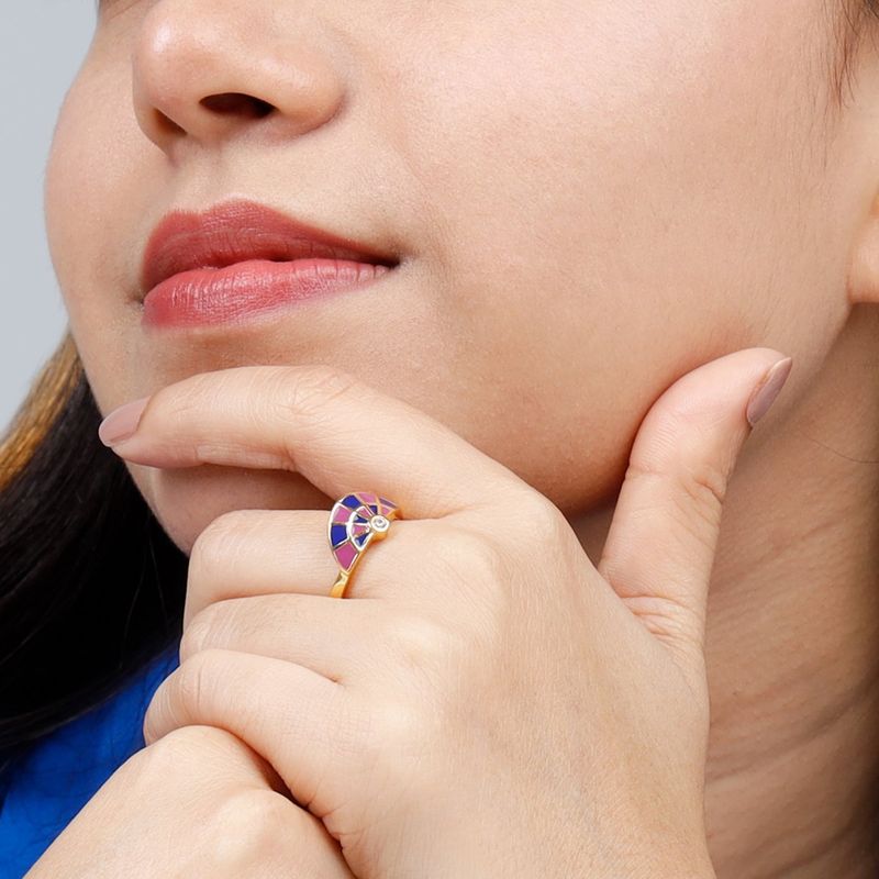 Buy GIVA Sterling Silver Golden St. Peter's Church Arch Ring for Womens ...