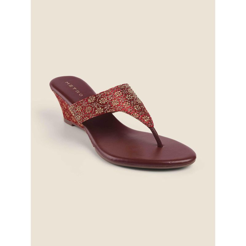 Buy Metro Women Maroon Wedges Online
