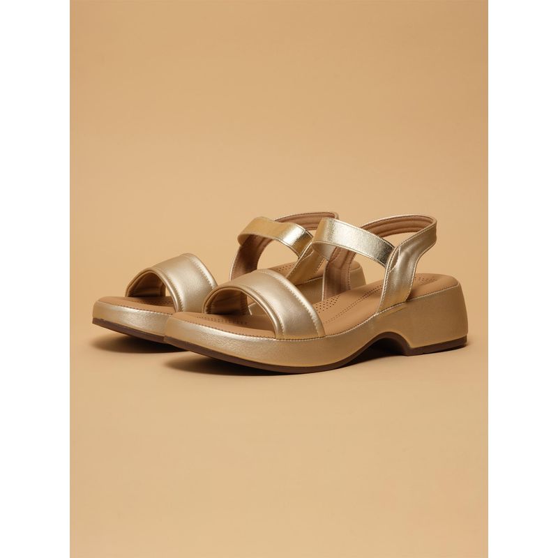 Buy Eridani Elijah Gold Comfort Sandal Heels Online
