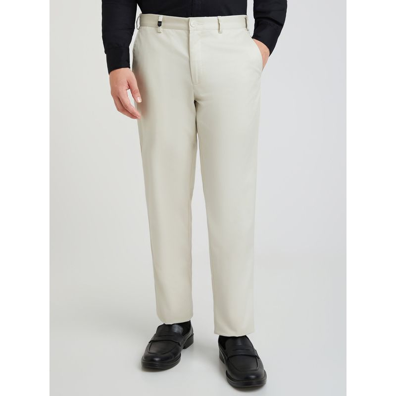 Buy Park Avenue Super Slim Fit Solid Light Fawn Trouser Online
