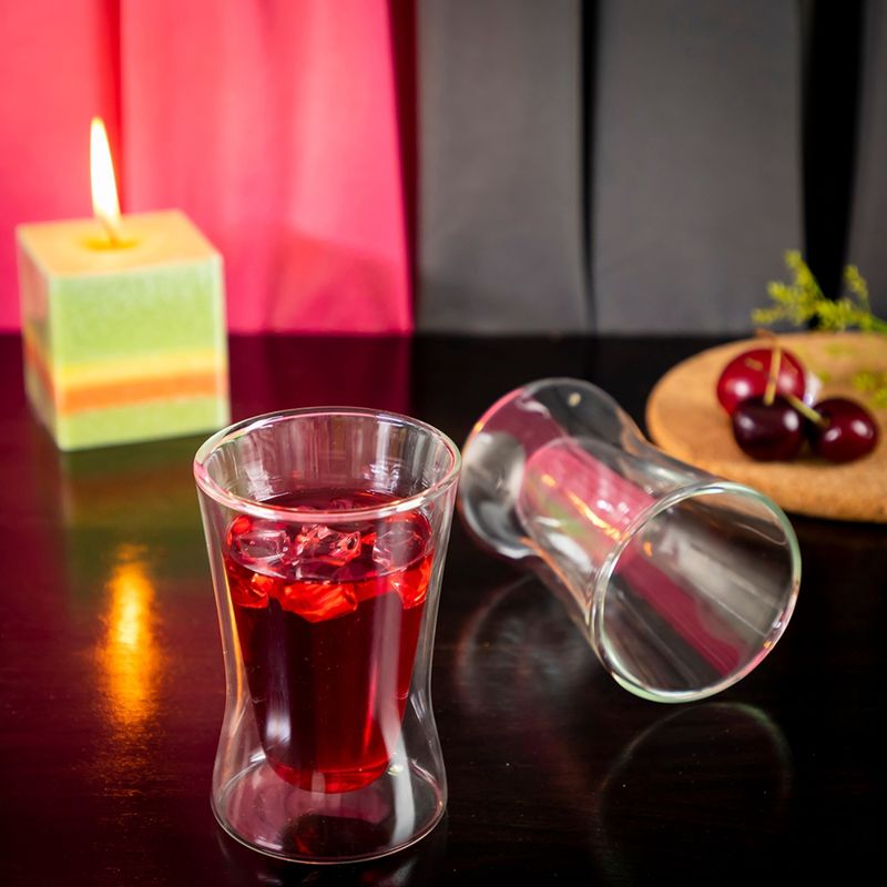 Buy EZ Life Borosilicate Double Wall Balache Drinks Glass - Transparent ...