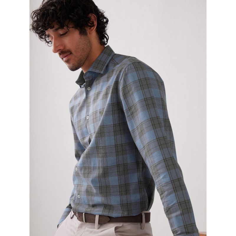 Buy Andamen River Slate Grid Regular Fit Online