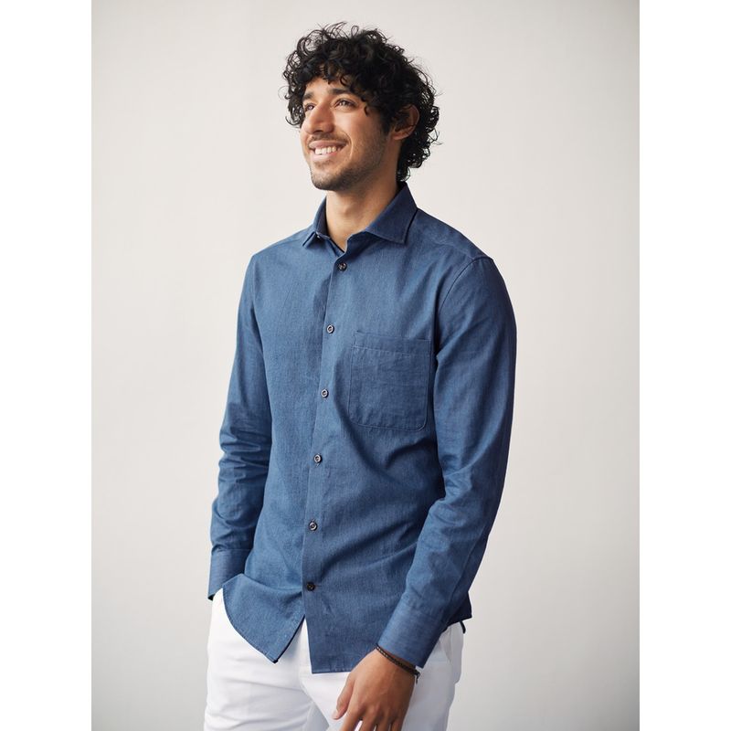 Buy Andamen Indigo Slate Shirt Regular Fit Online