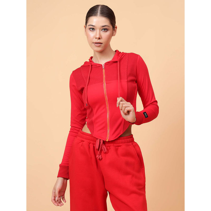 Buy Fitkin Fikin Women Red Fleece Corset Jacket Online